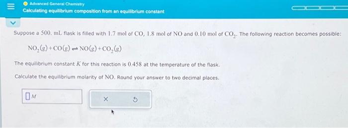 Solved O Advanced General Chemistry Calculating equilibrium | Chegg.com