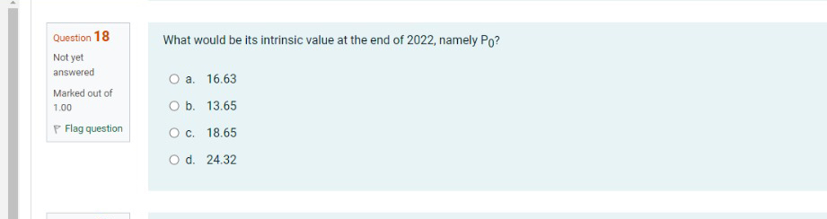 Question 18Not yet answered Marked out of 1.00Flag | Chegg.com Question 18Not yet answered Marked out of 1.00Flag | Chegg.com