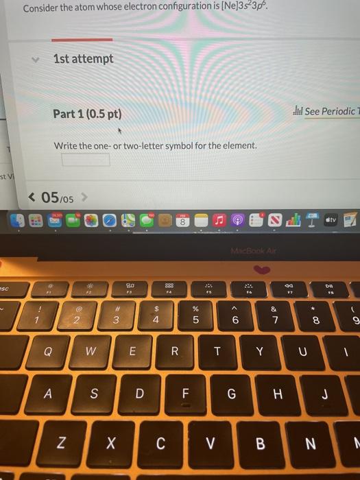 Solved Consider the atom whose electron configuration is | Chegg.com