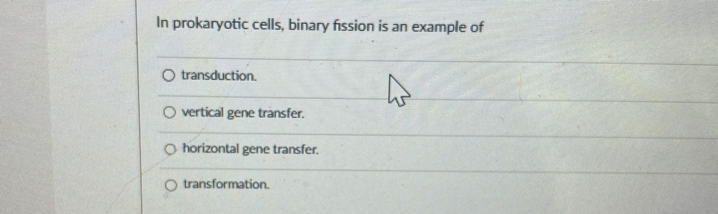 Solved In prokaryotic cells, binary fission is an example | Chegg.com
