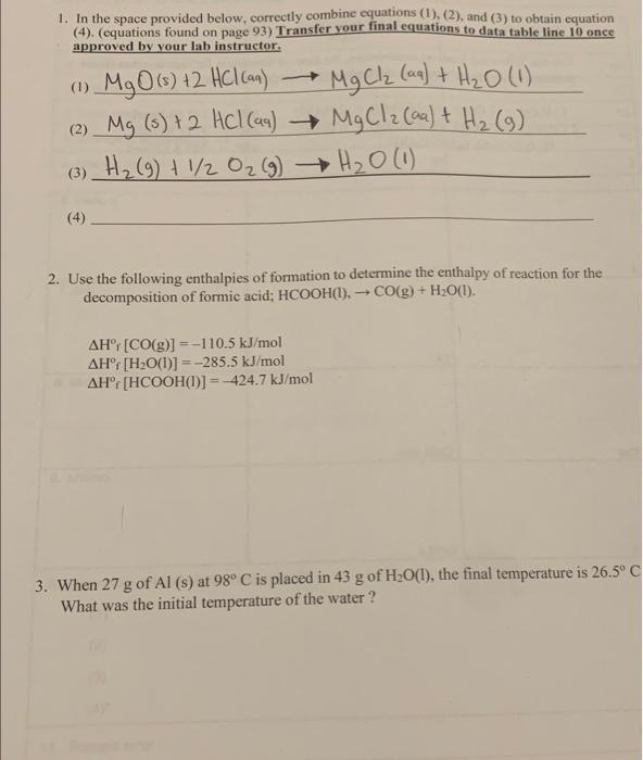 Solved 1. In the space provided below, correctly combine | Chegg.com