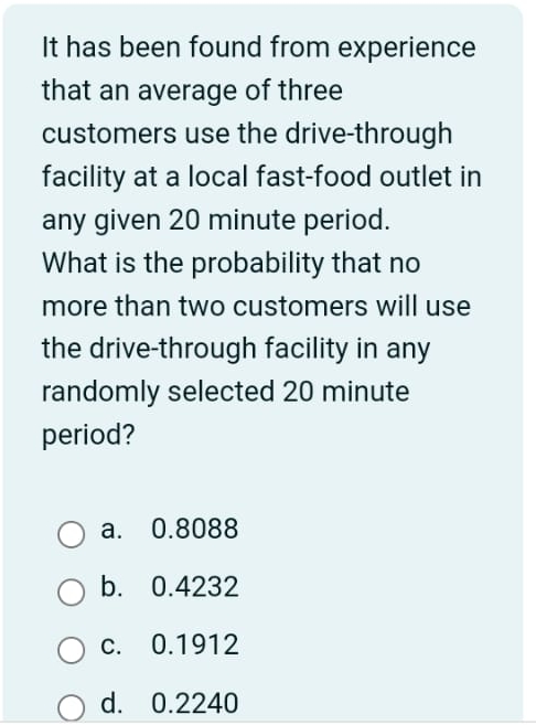 Solved It has been found from experience that an average of | Chegg.com