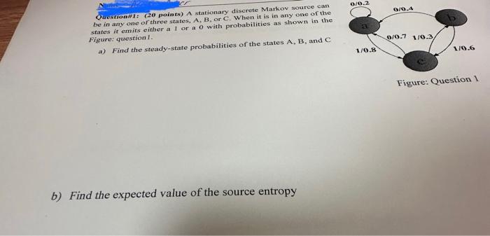 Solved Questional: (20 points) A stationary discrete Markov | Chegg.com Solved Questional: (20 points) A stationary discrete Markov | Chegg.com