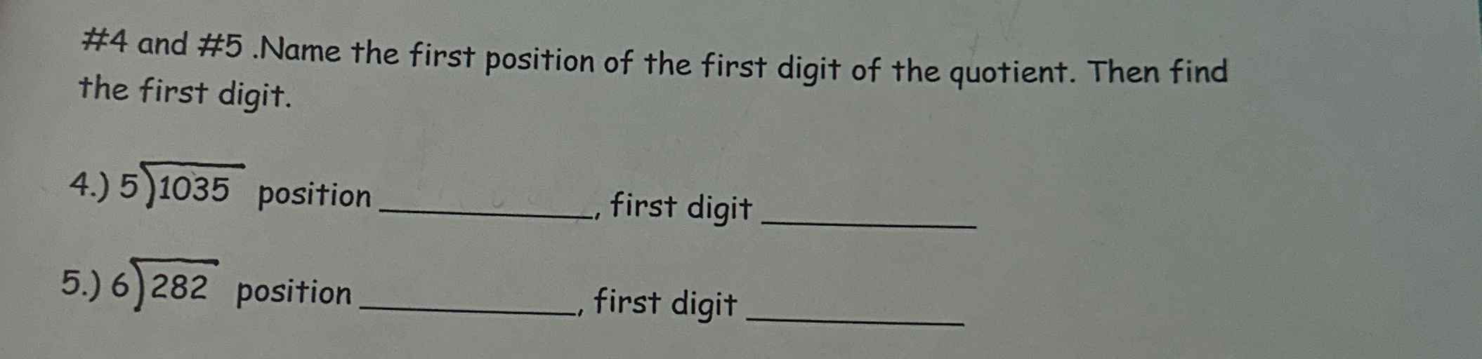 Solved #4 ﻿and #5 . ﻿Name the first position of the first | Chegg.com
