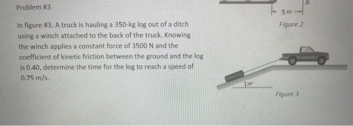 Solved B Problem #3 5 m Figure 2 In figure #3. A truck is | Chegg.com
