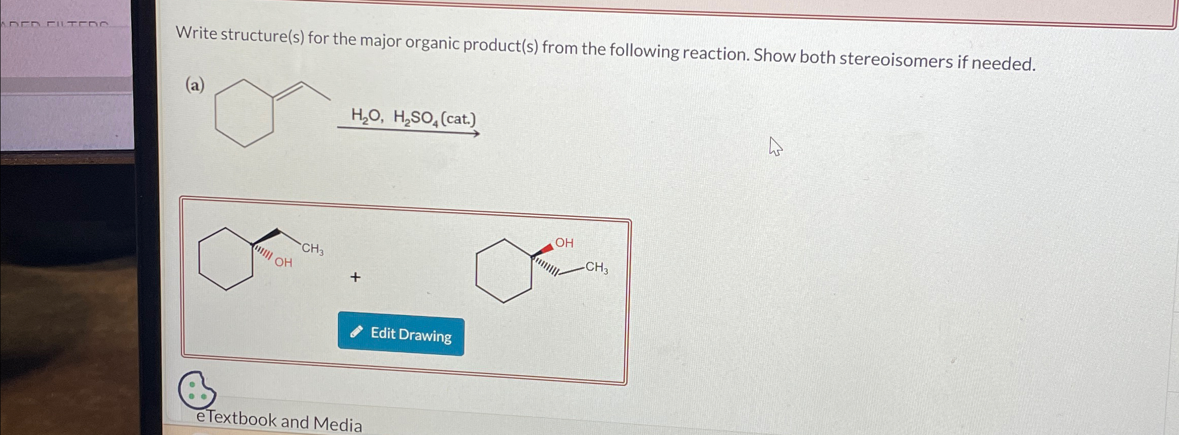 Solved Write structure(s) ﻿for the major organic product(s) | Chegg.com