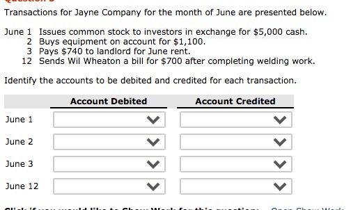 Solved Transactions for Jayne Company for the month of June | Chegg.com