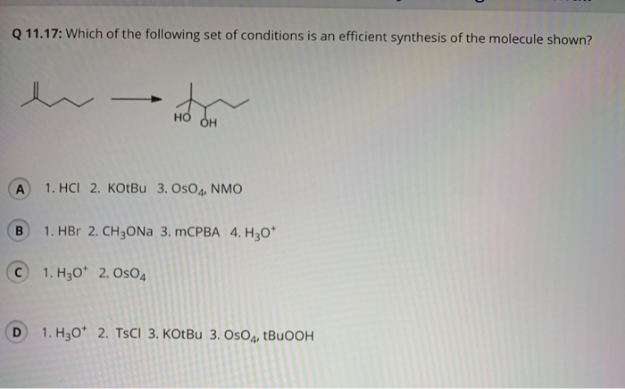 Solved Q 11.17: Which of the following set of conditions is | Chegg.com