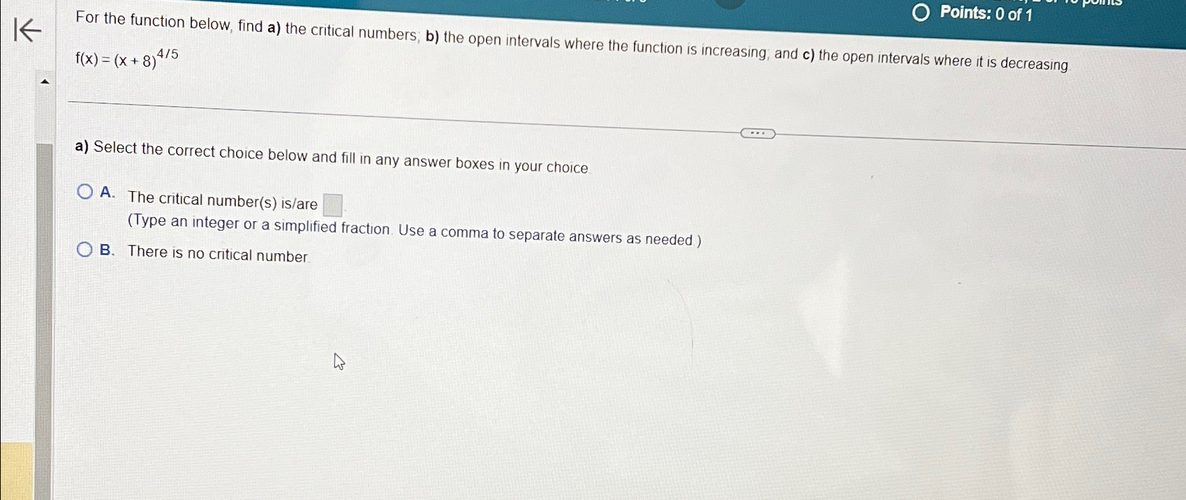 Solved f(x)=(x+8)45a) ﻿Select the correct choice below and | Chegg.com