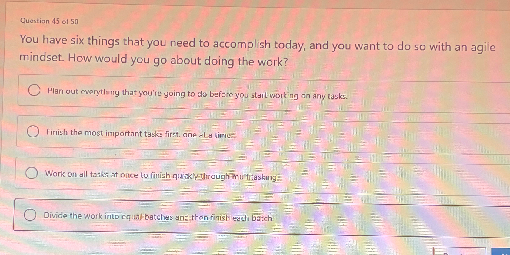 Solved Question 45 ﻿of 50You have six things that you need | Chegg.com