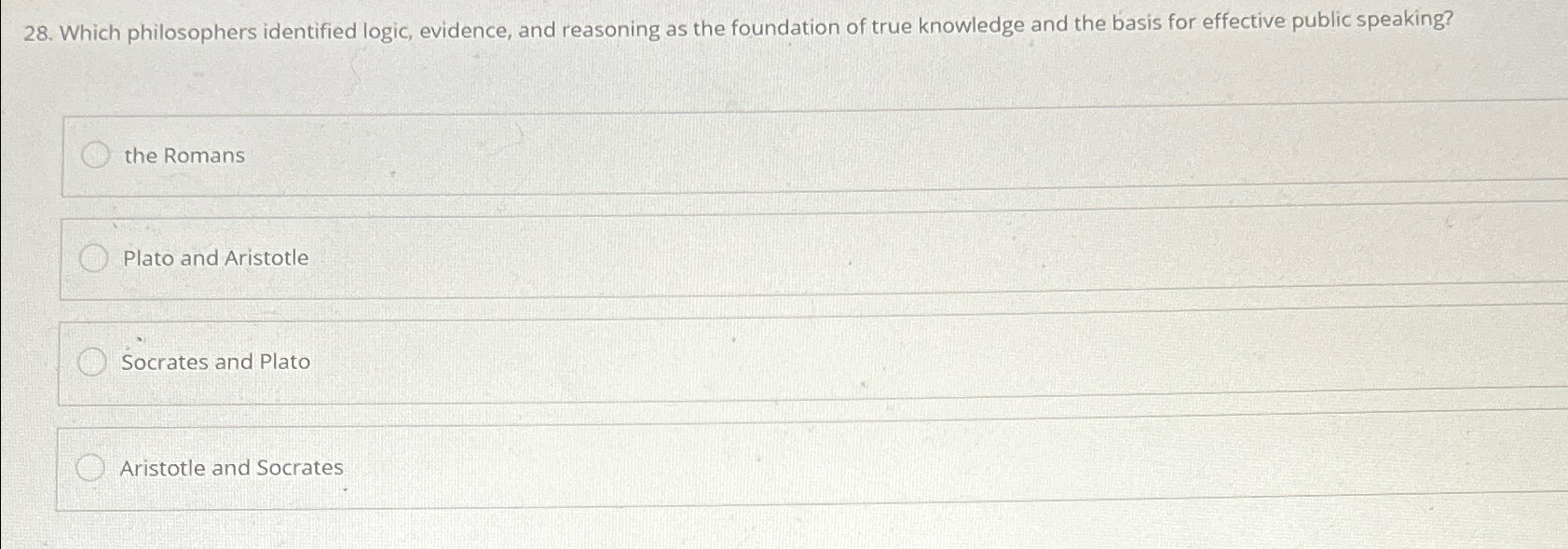 Solved Which philosophers identified logic, evidence, and | Chegg.com