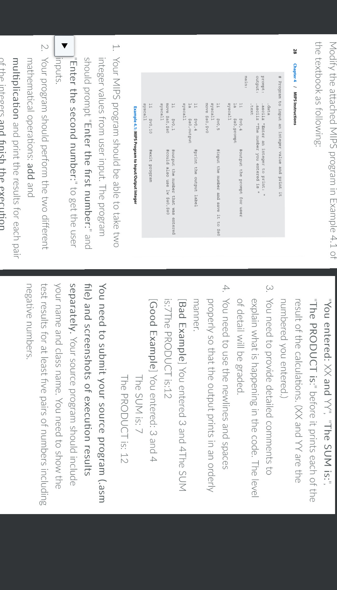 Solved Modify the attached MIPS program in Example 4.1 ﻿of | Chegg.com