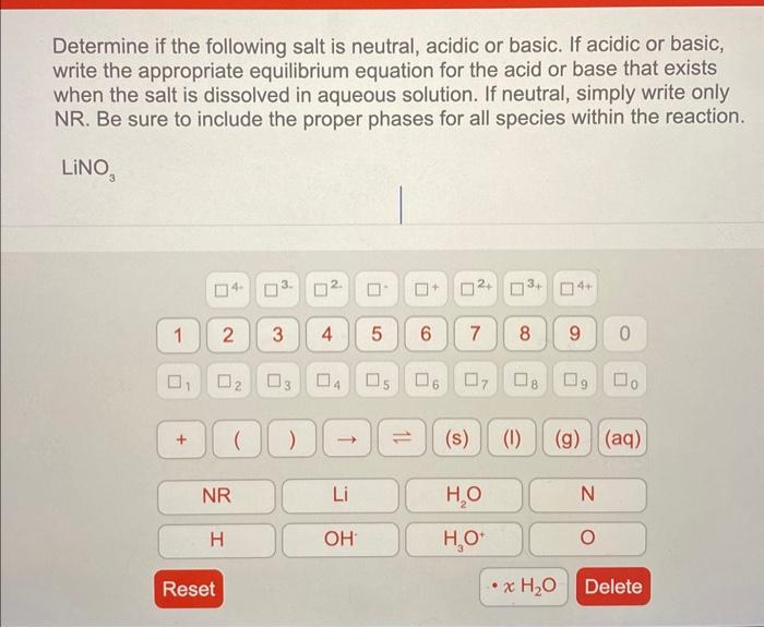 Solved Determine if the following salt is neutral, acidic or | Chegg.com