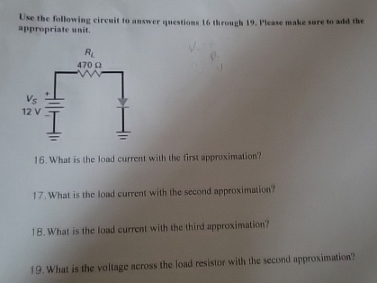 Solved Use the following circuit to answer questions 16 | Chegg.com