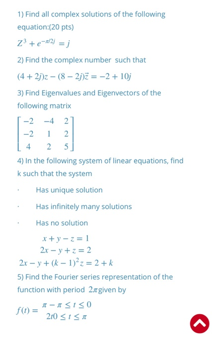 Solved 2. N 5 1) Find all complex solutions of the following | Chegg.com