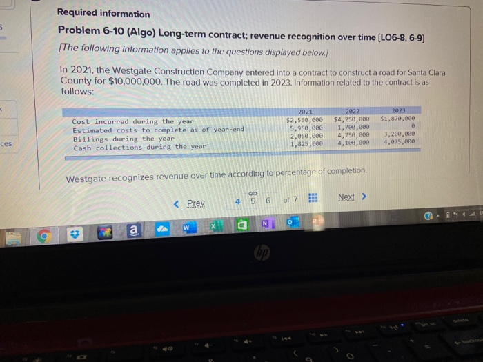 Solved Required information Problem 6-10 (Algo) Long-term | Chegg.com