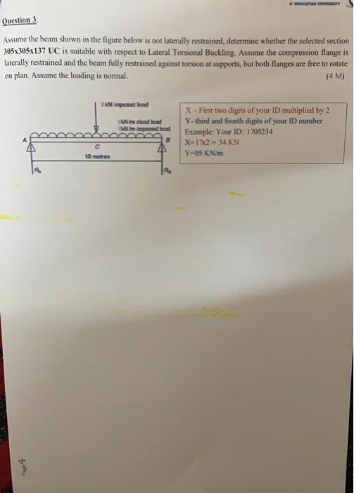 Solved Question 3 Assume the beam shown in the figure below | Chegg.com