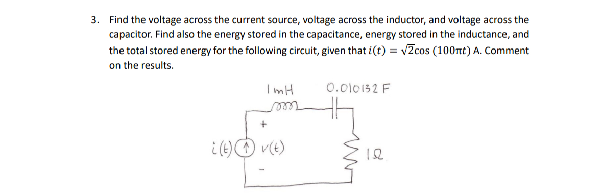 Solved Find the voltage across the current source, voltage | Chegg.com