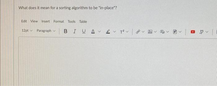What does it mean for a sorting algorithm to be | Chegg.com