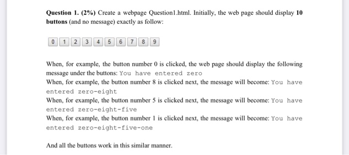 Solved Question 1. (2%) Create a webpage Question1.html. | Chegg.com