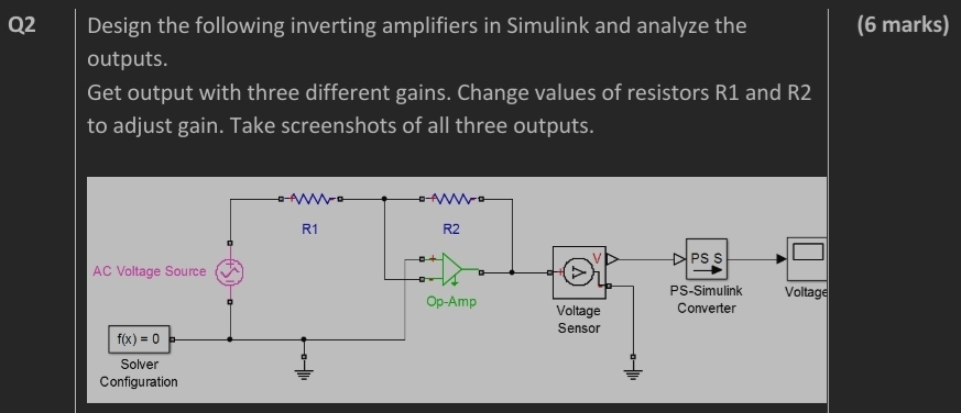 Q2Design the following inverting amplifiers in | Chegg.com