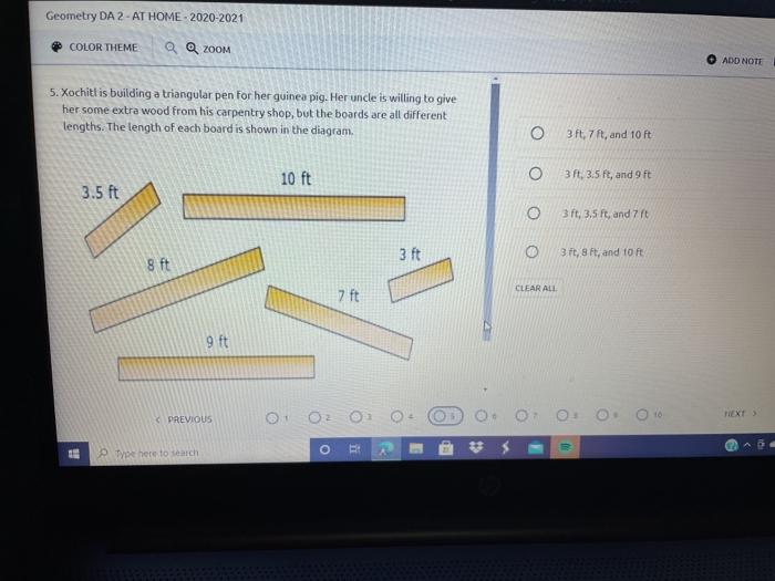 Solved Geometry DA 2- AT HOME - 2020-2021 COLOR THEME Q Q | Chegg.com