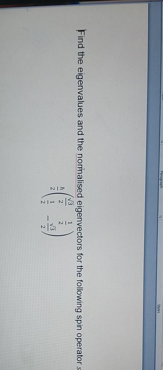 Solved pboard Font Paragraph Styles Find the eigenvalues and | Chegg.com
