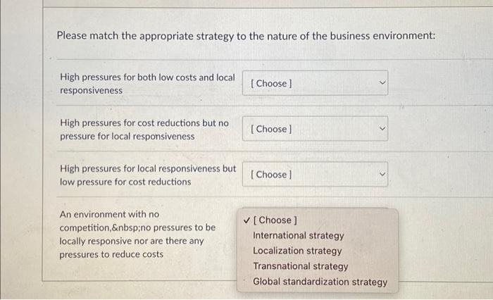 Please match the appropriate strategy to the nature | Chegg.com