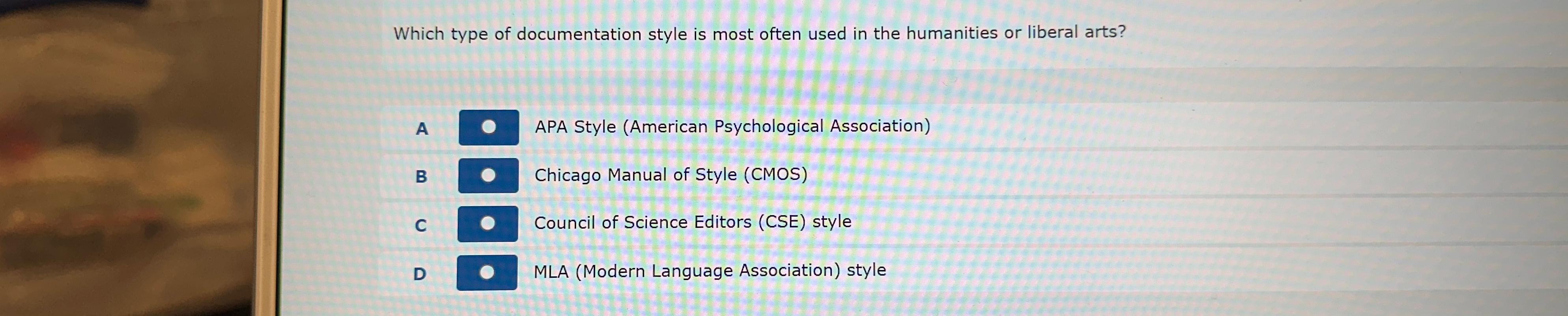 Solved Which type of documentation style is most often used | Chegg.com