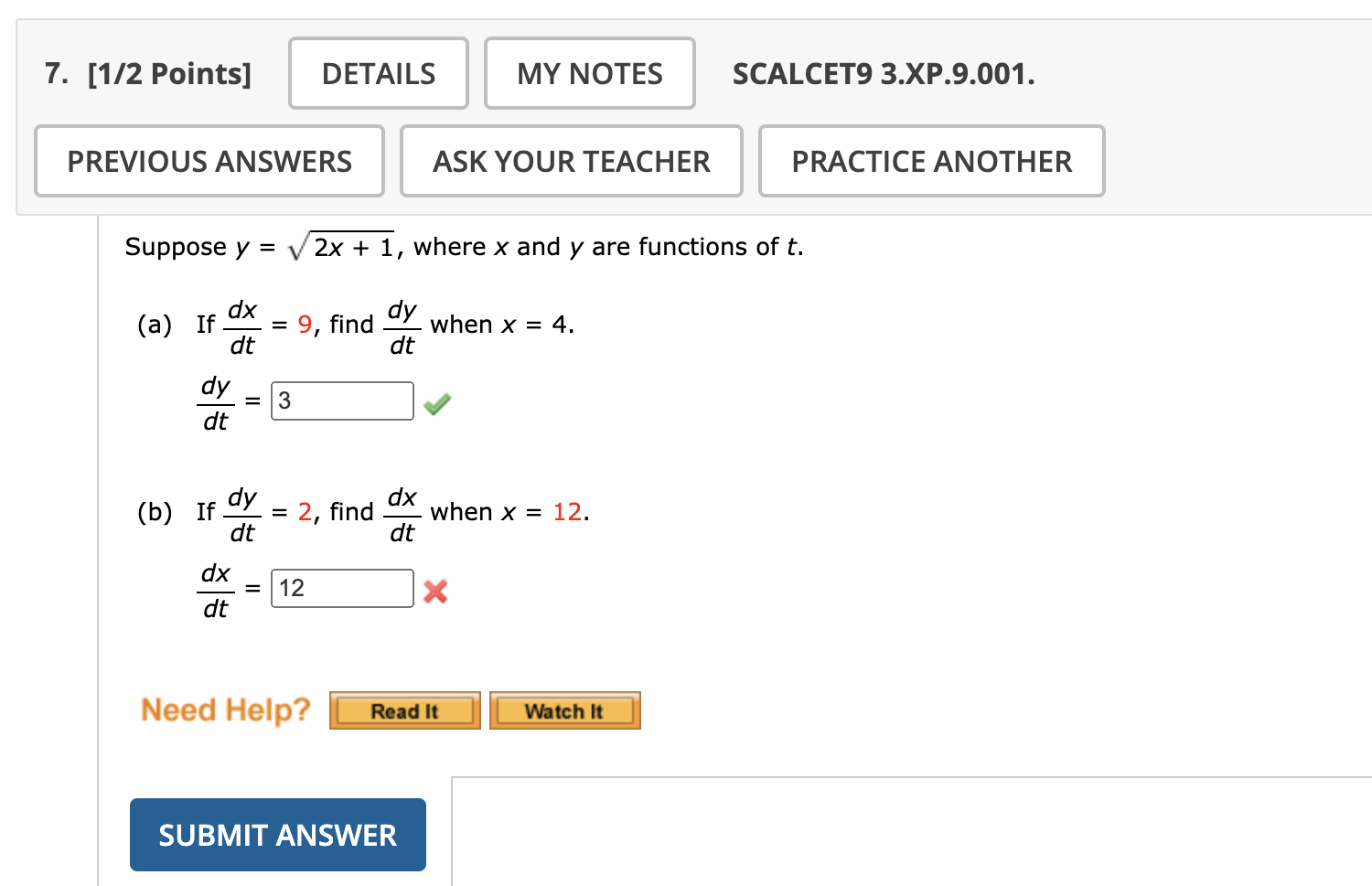 Solved Suppose y= sqrt 2x+1 ﻿where x ﻿and y ﻿are functions | Chegg.com