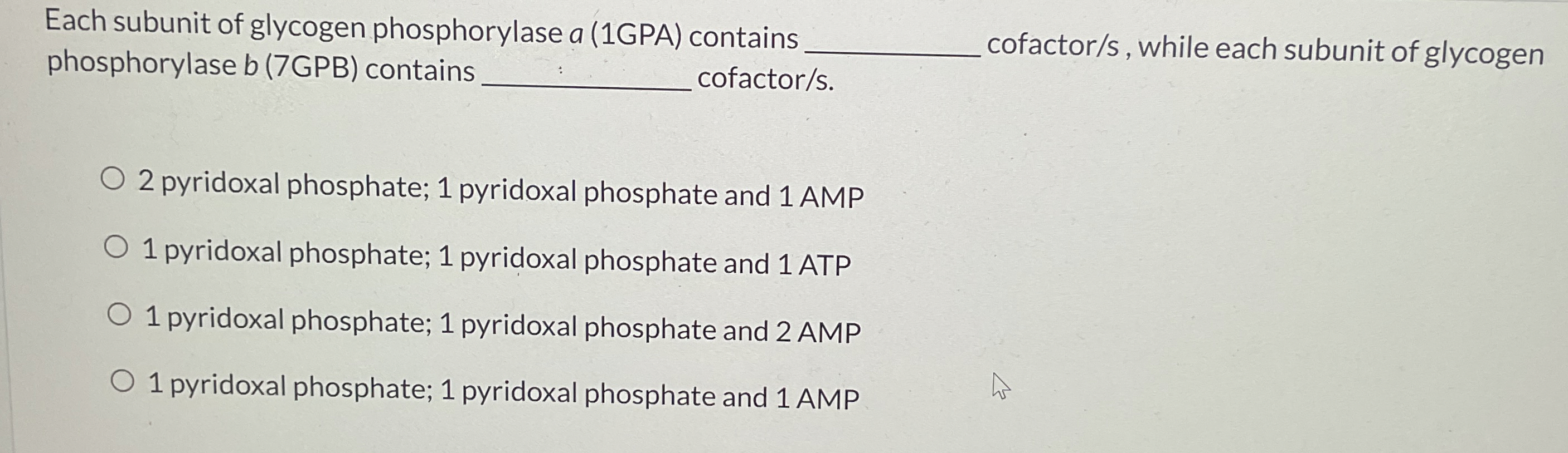Solved Each subunit of glycogen phosphorylase a (1GPA) | Chegg.com