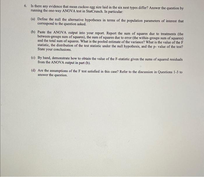 Solved ONE-WAY ANALYSIS OF VARIANCE The One-Way ANOVA | Chegg.com