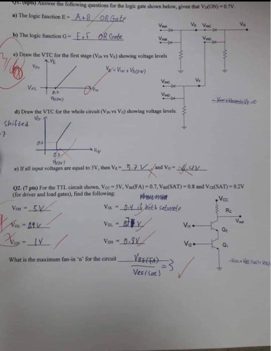 Solved sanswer the following questions for the logic gate | Chegg.com