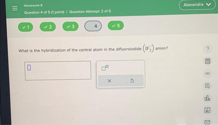 Solved What is the hybridization of the central atom in the | Chegg.com