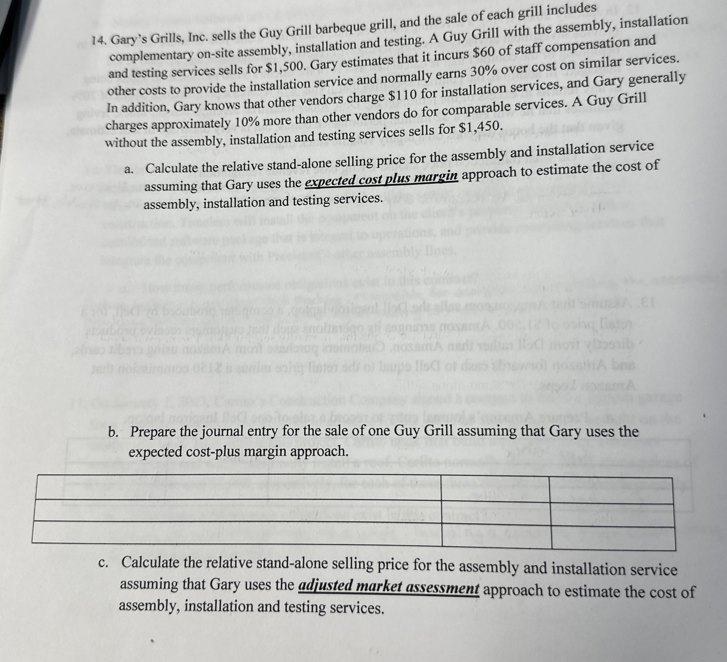 Solved Gary's Grills, Inc. sells the Guy Grill barbeque | Chegg.com