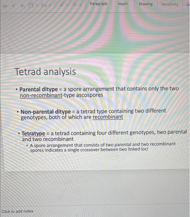 the asci are Parental Ditypes? Select all that apply | Chegg.com