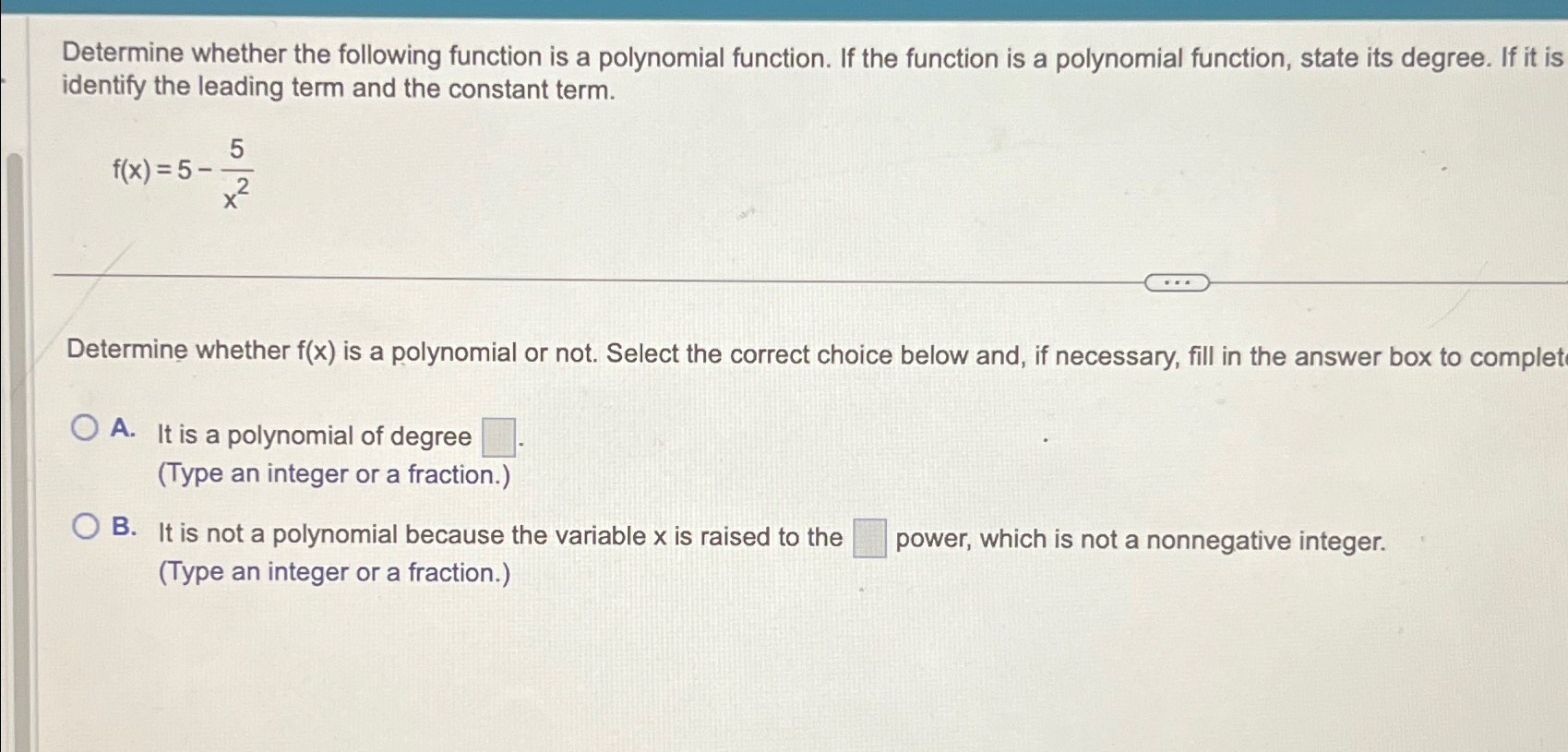 Solved Determine whether the following function is a | Chegg.com