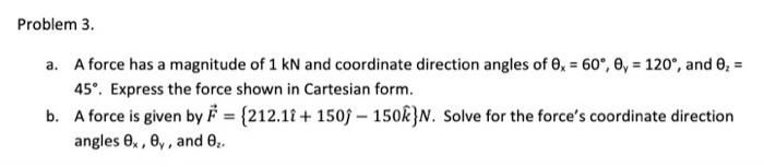 Solved Problem 3 A A Force Has A Magnitude Of 1kn And