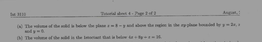 Solved 3. Use triple integrals to find the volumes of the | Chegg.com
