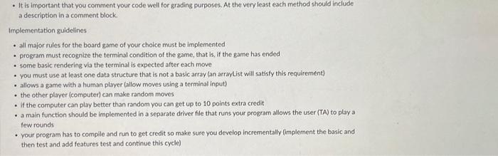 Solved Implement either reversi (othello) or checkers. You | Chegg.com