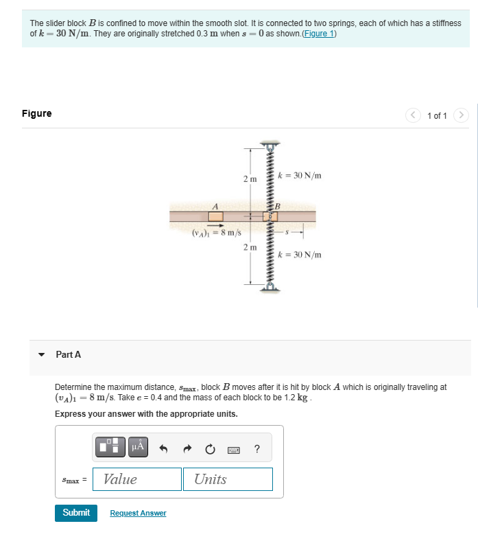 Solved The slider block B is ﻿confined to ﻿move within the | Chegg.com