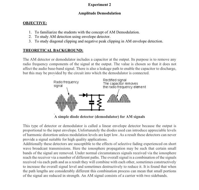 Solved OBJECTIVE: 1. To familiarize the students with the | Chegg.com
