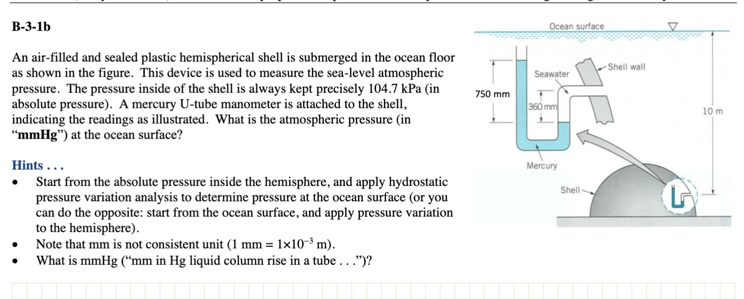 Solved B-3-1bAn air-filled and sealed plastic hemispherical | Chegg.com