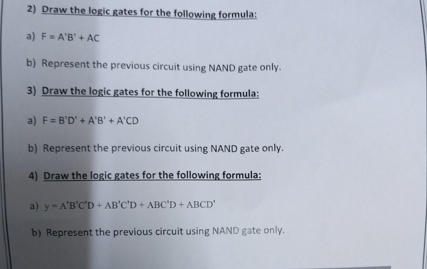 Solved draw the logic gates for the up formula and represent | Chegg.com