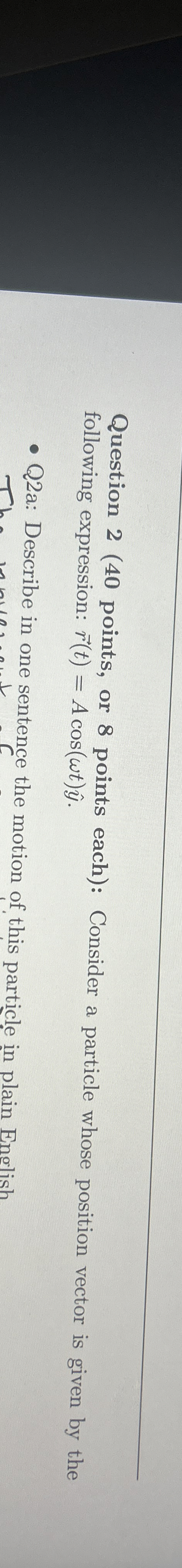 Solved Question 2 ( 40 points, or 8 points each): Consider | Chegg.com Solved Question 2 ( 40 points, or 8 points each): Consider | Chegg.com
