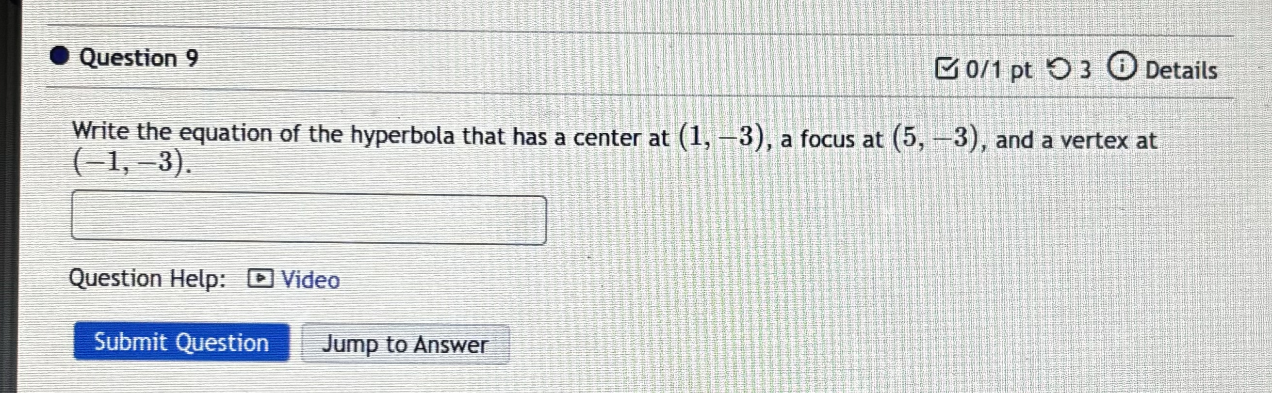 Question 9Write the equation of the hyperbola that | Chegg.com