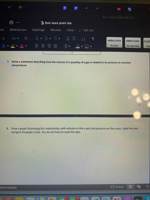 Solved lle Gas laws phet lab (1) Gas laws phet lab Saved to | Chegg.com
