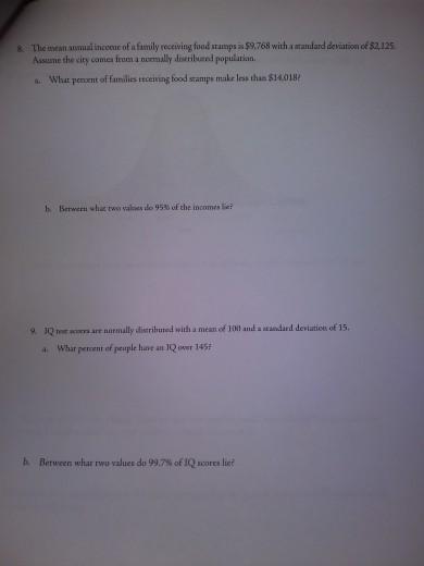 Name TUI Normal Distributions Worksheet 1. Draw the | Chegg.com