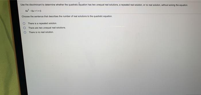 Solved Use the discriminant to determine whether the | Chegg.com
