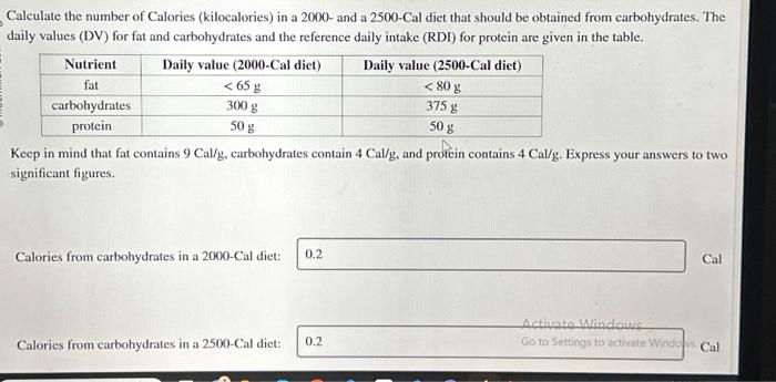 Solved Calculate the number of Calories (kilocalories) in a | Chegg.com
